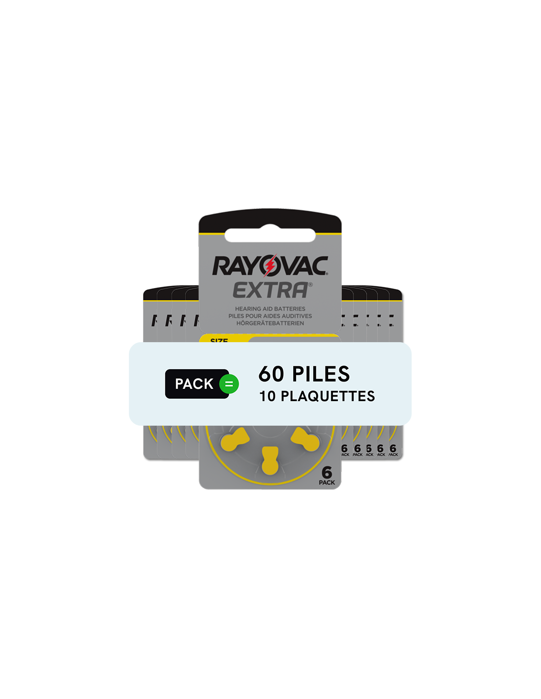 Piles auditives 10 - Rayovac - Lot de 60 piles - Auditionet